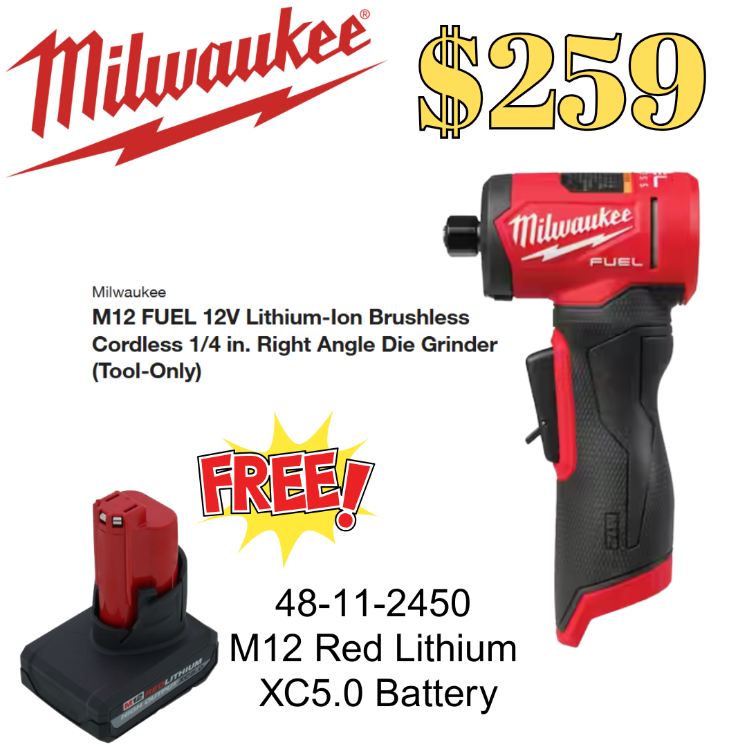 Milwaukee Tools M12 FUEL 12V Lithium-Ion Brushless Cordless 1/4 in. Ri ...