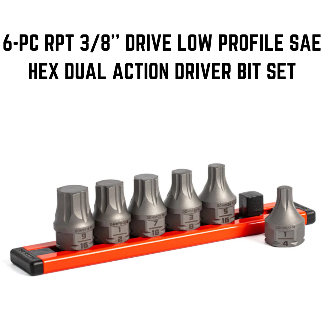 GRIPEDGE | 6-PC RPT 3/8'' DRIVE LOW PROFILE SAE HEX DUAL ACTION DRIVER ...