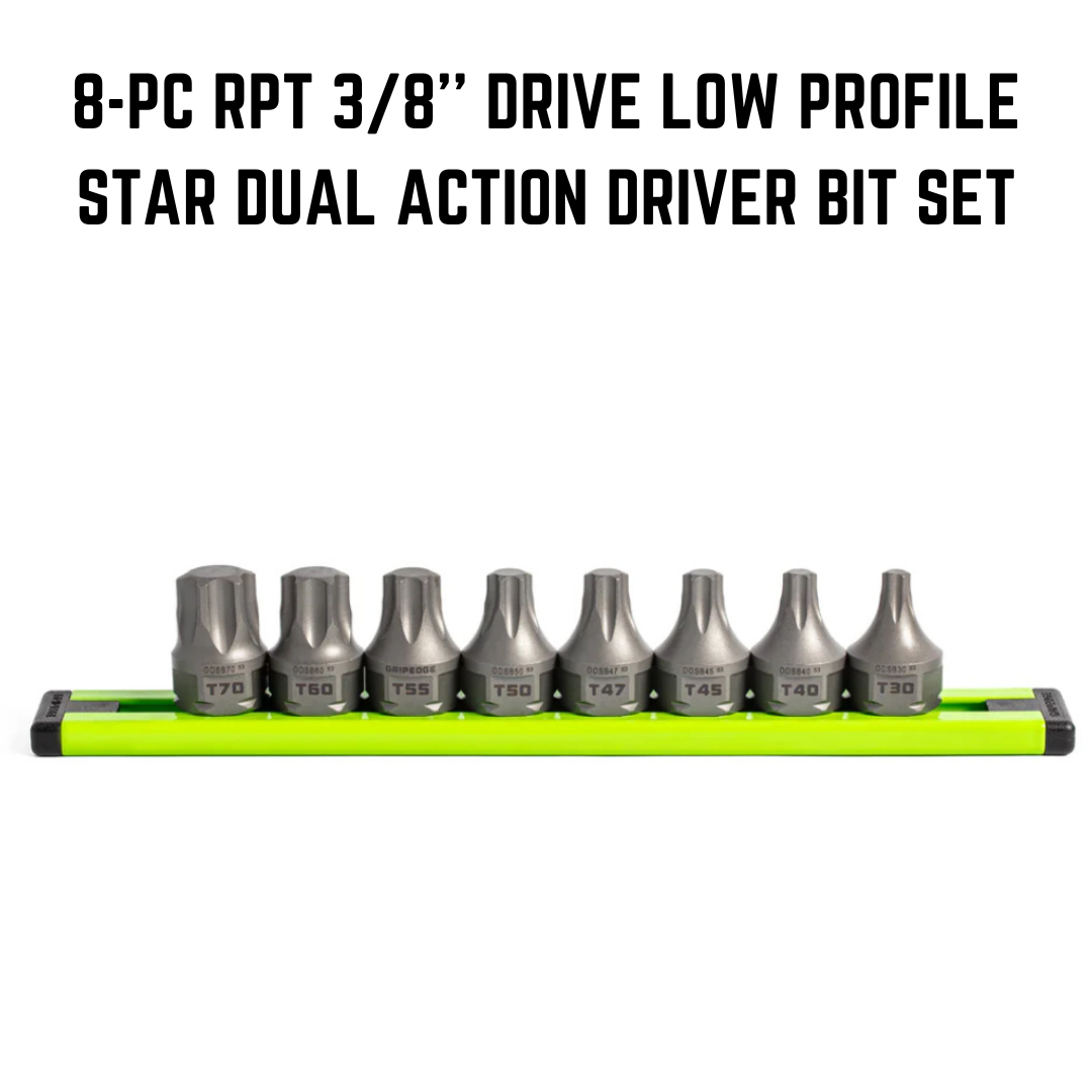 GRIPEDGE | 8 PC RPT 3/8” DRIVE LOW PROFILE STAR DUAL ACTION DRIVER SET ...